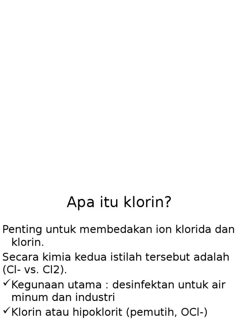 Presentasi Klorinasi | PDF