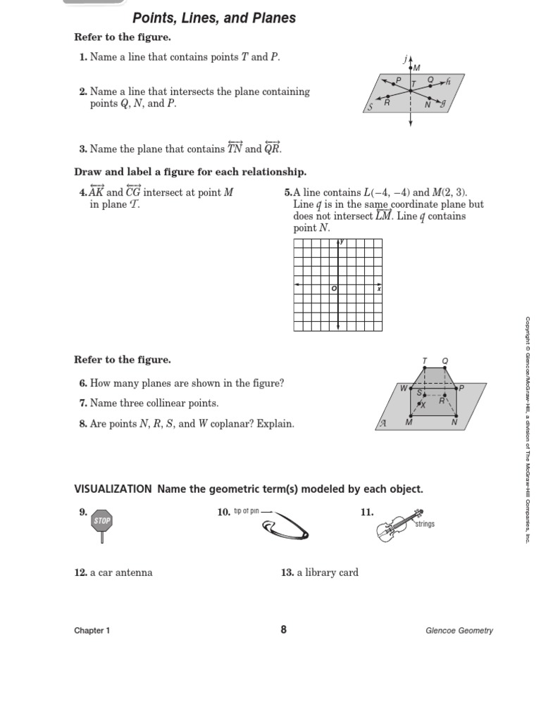 1.1 Points, Lines and Planes Practice PDF | PDF | Teaching Methods ...