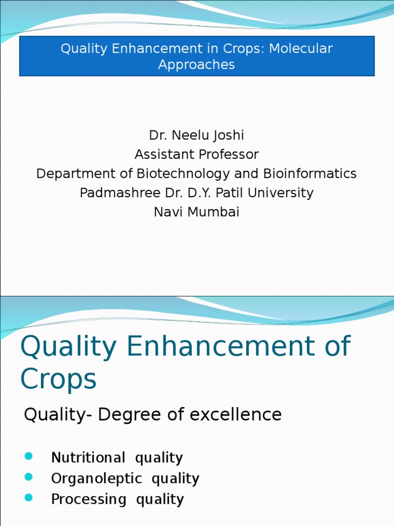 Quality Enhancement of Crops | Download Free PDF | Lysine | Starch