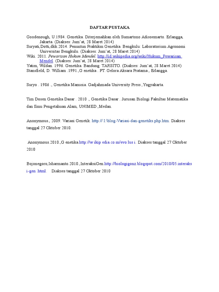 Dapus Genetika Populasi Dan Interaksi Gen | PDF