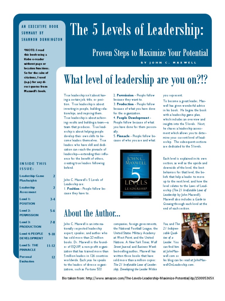 5 Levels of Leadership-The - Maxwell.ebs | PDF