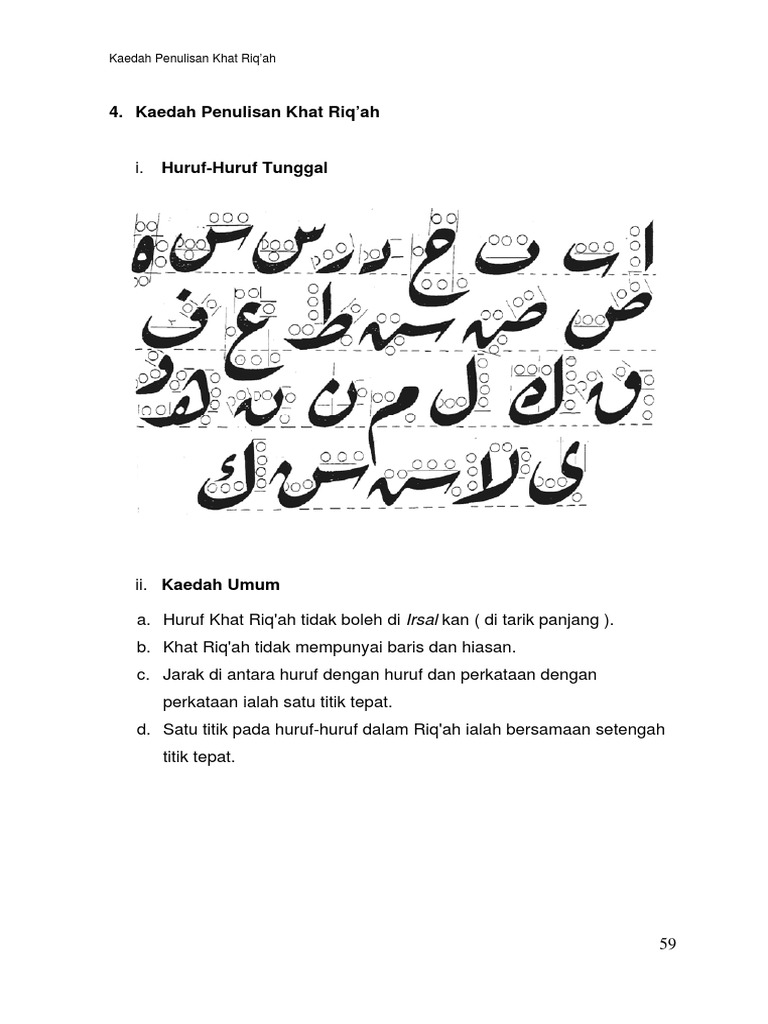 Modul Pembelajaran Khat 5 Riqah | PDF