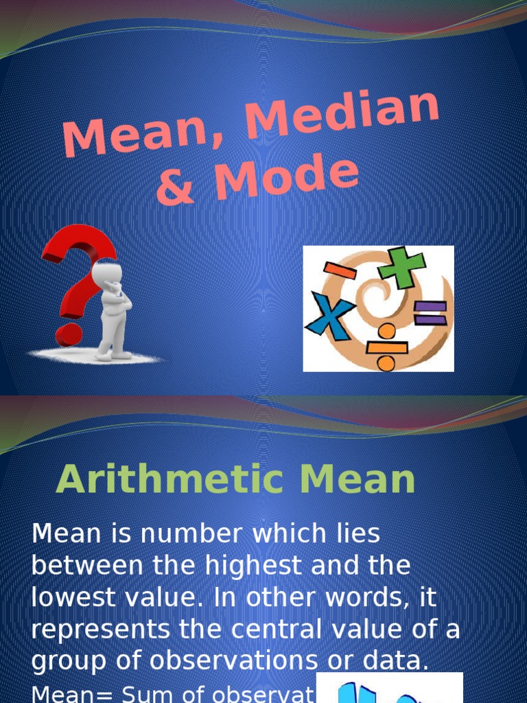 Mean, Median, Mode | PDF | Arithmetic Mean | Teaching Mathematics