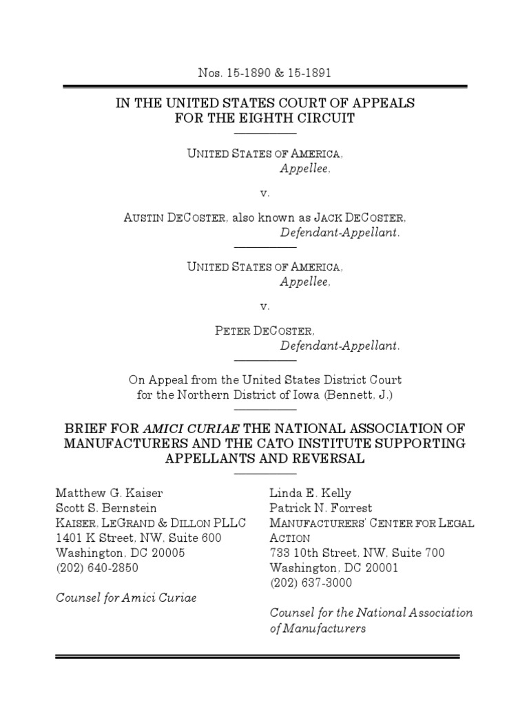 United States v. DeCoster | PDF | Eighth Amendment To The United States ...