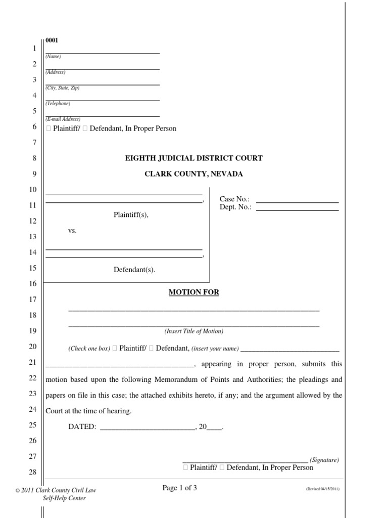 Generic Motion Example | PDF