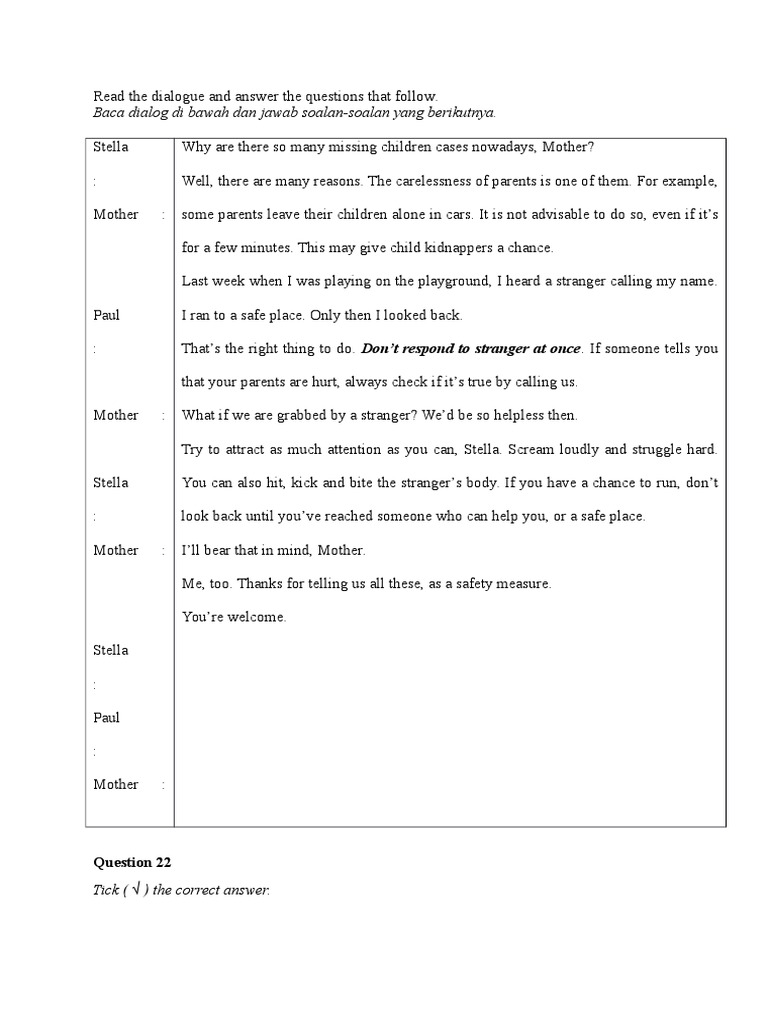 Providing Safety Advice: A Dialogue on Protecting Children from ...