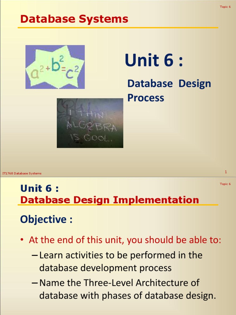 Lecture 6 - Database Design Process PDF | PDF | Database Design | Conceptual Model