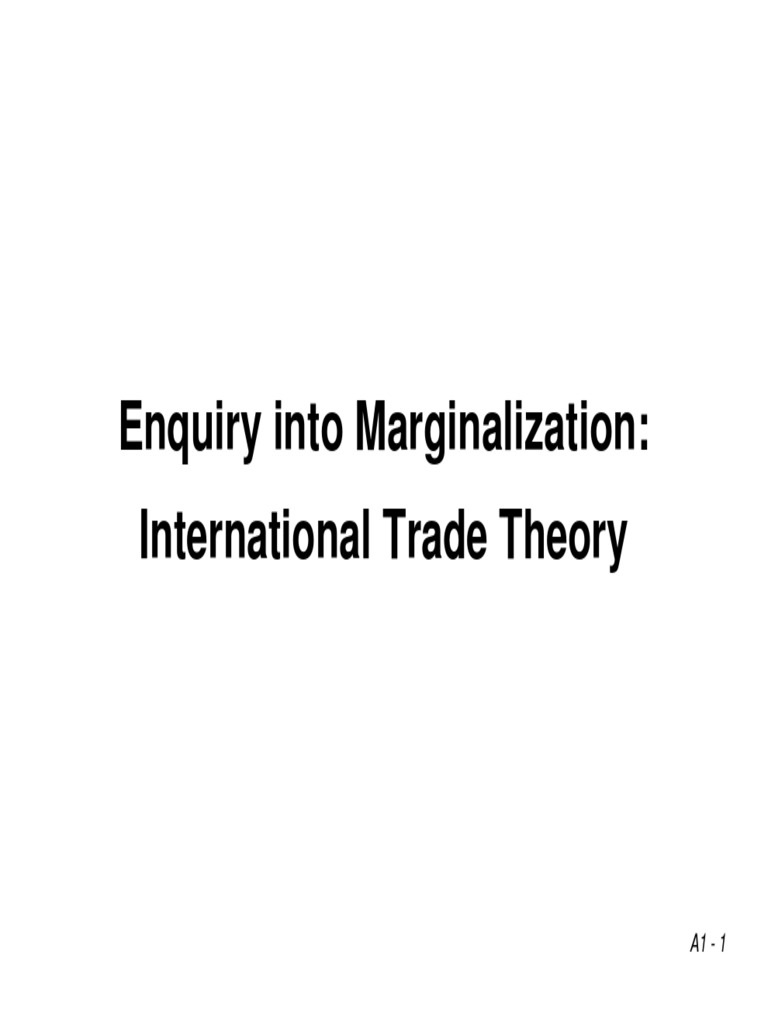 Enquiry Into Marginalization: International Trade Theory | PDF ...