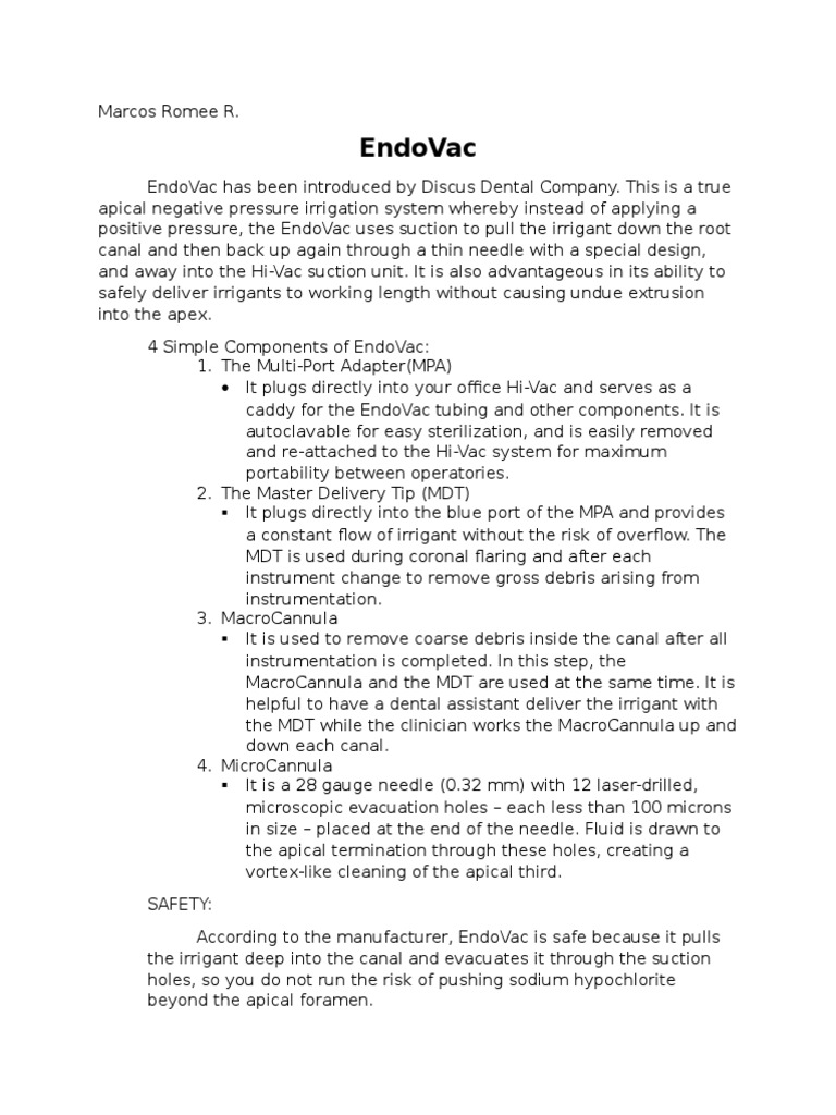 ENDO Report | PDF | Syringe | Dental Degree