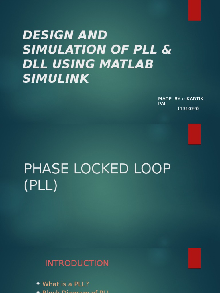 PLL & DLL Design in Simulink Matlab | PDF | Detector (Radio) | Wireless