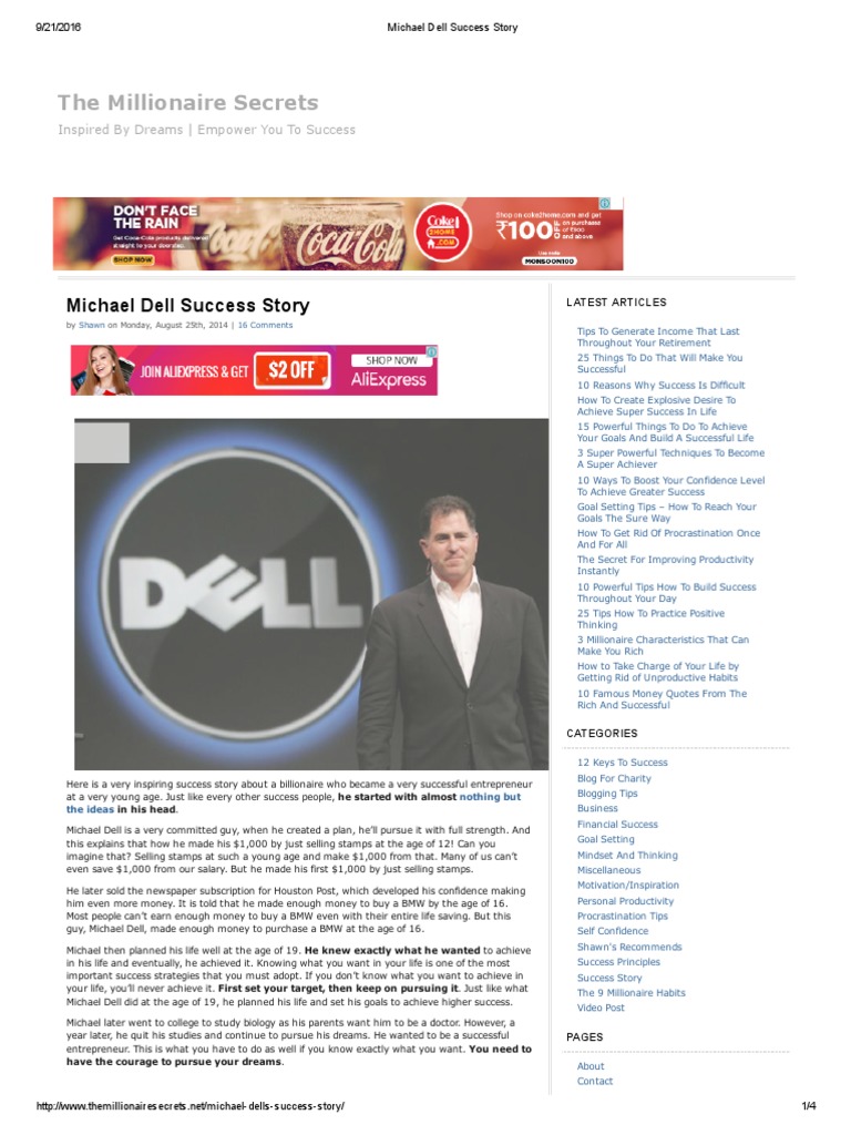 Michael Dell Success Story | PDF | Dell | Business
