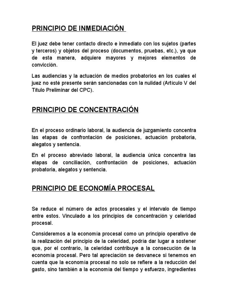 Principio de Inmediación | PDF | Ley procesal | Información del gobierno