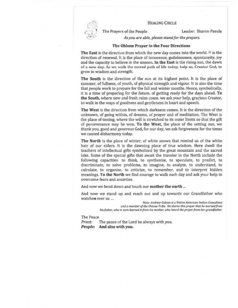 Prayer of The Four Directions Ohlone PDF | PDF