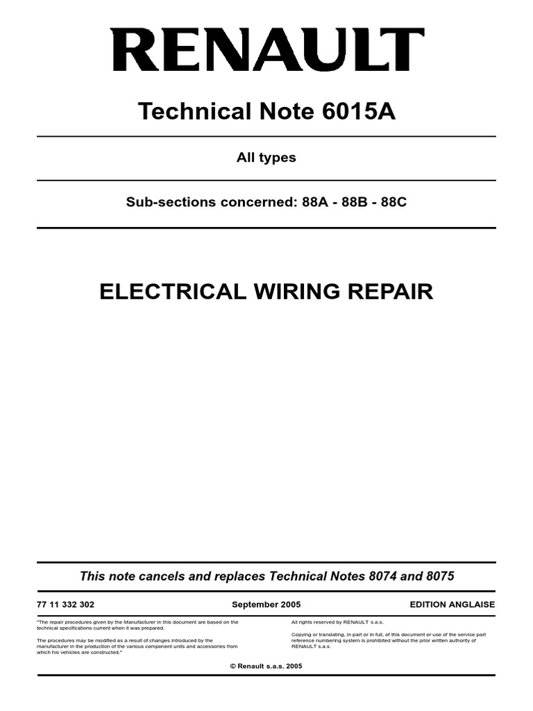 Technical Note 6015A: Electrical Wiring Repair | PDF | Electrical ...