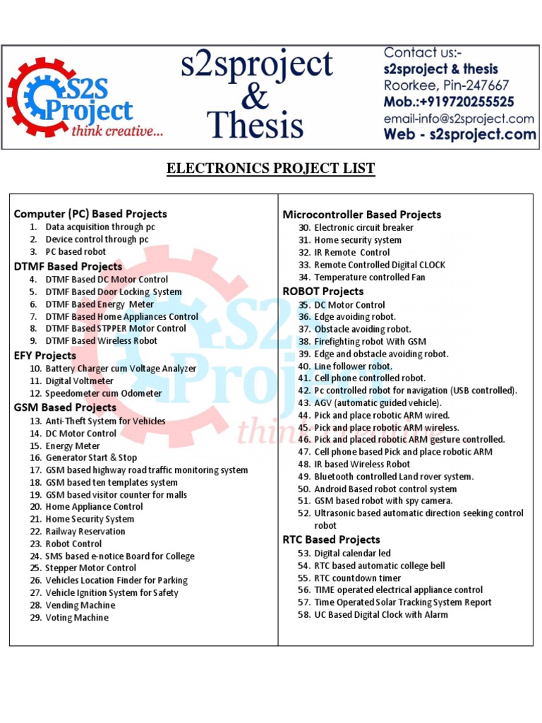 S2sproject Electronics Project List | PDF | Security Alarm | Wireless