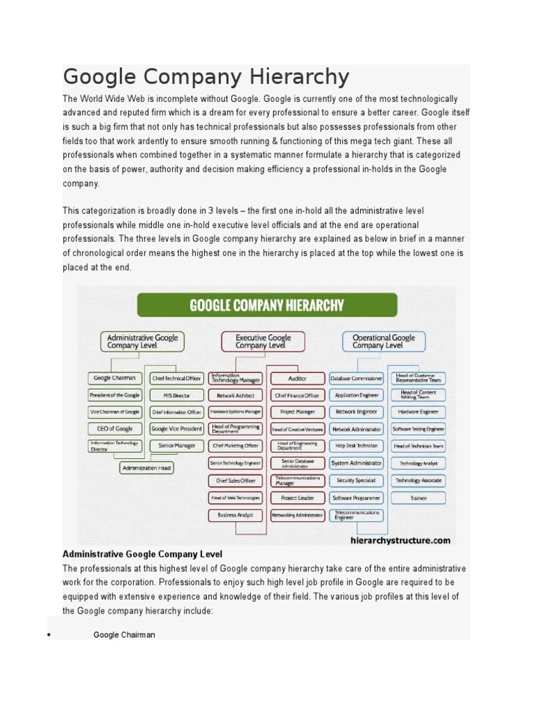 Google Company Hierarchy | PDF | Human Resource Management | Google