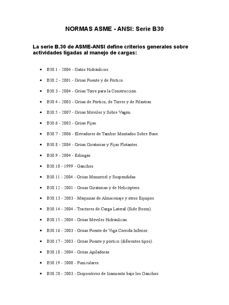 Normas Asme | PDF | Grúa (máquina) | Hormigón pretensado