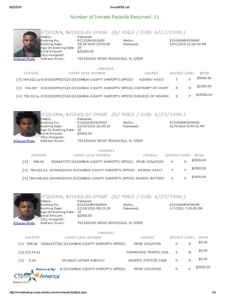 Oquinn Jail Log | PDF | Sheriffs In The United States | Common Law