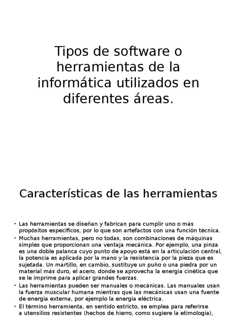 Tipos de Software o Herramientas de La Informática | PDF | Herramientas ...