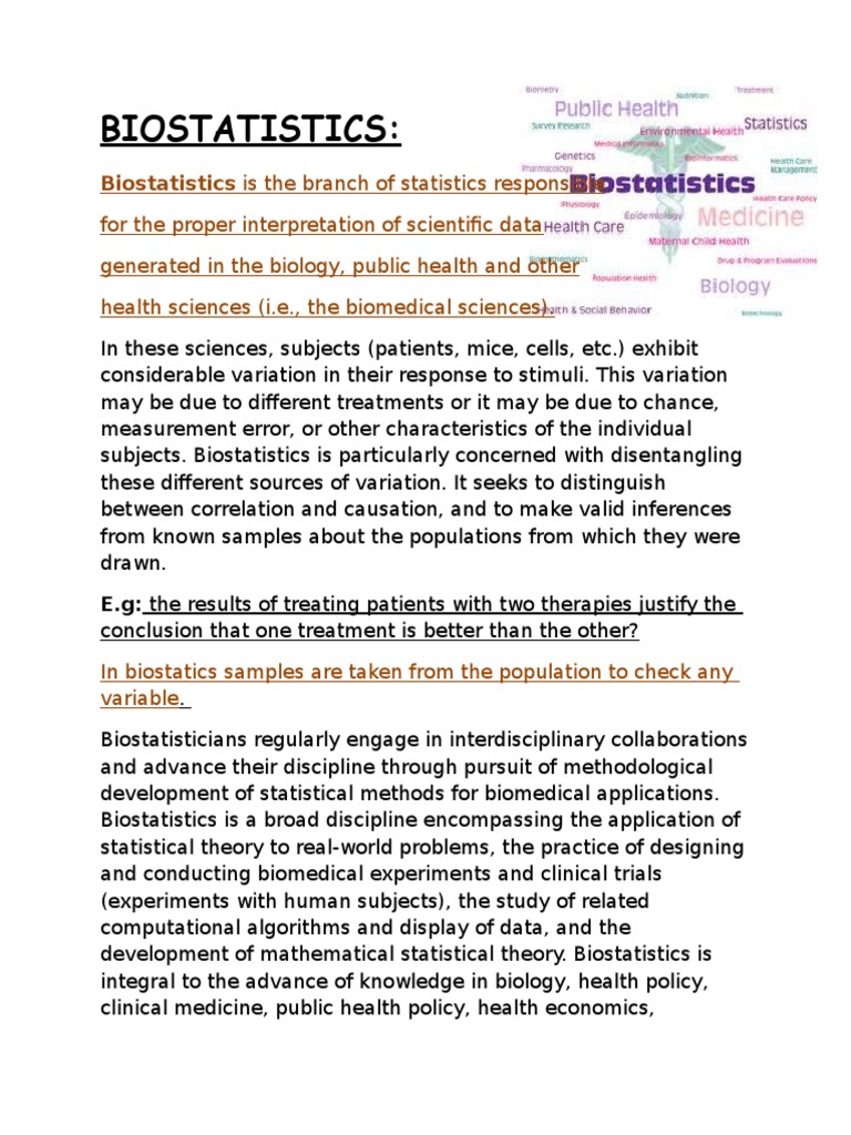Biostatistics | PDF | Biostatistics | Statistical Inference