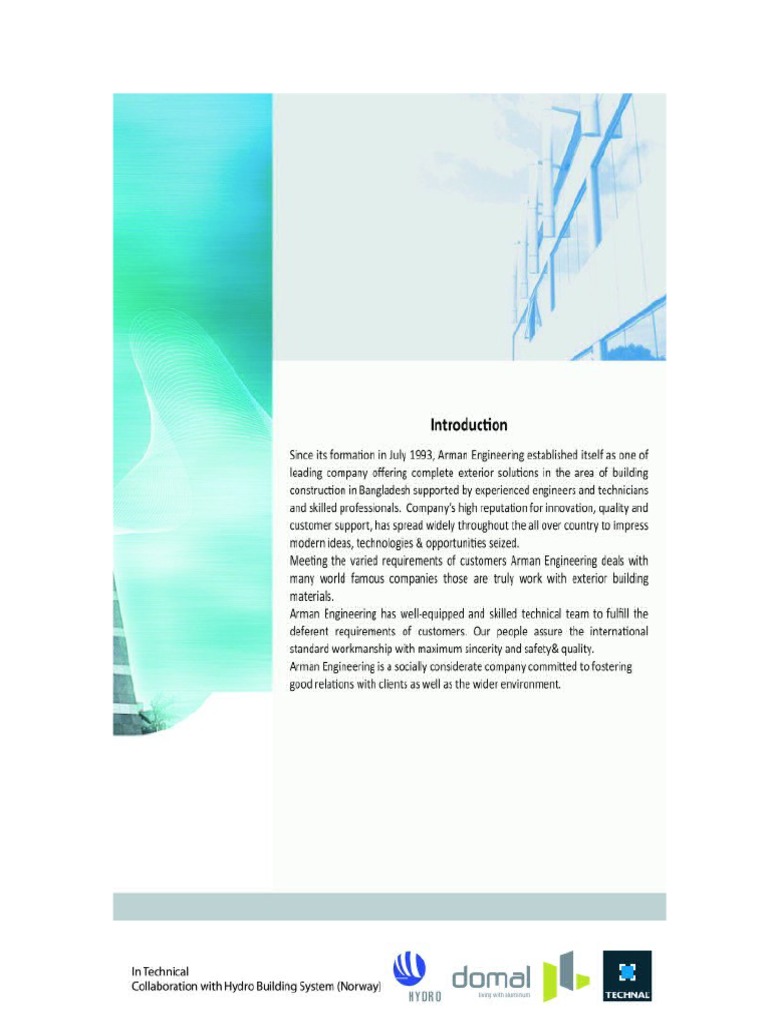Company Profile of Arman Engineering | PDF | Wall | Architectural Elements