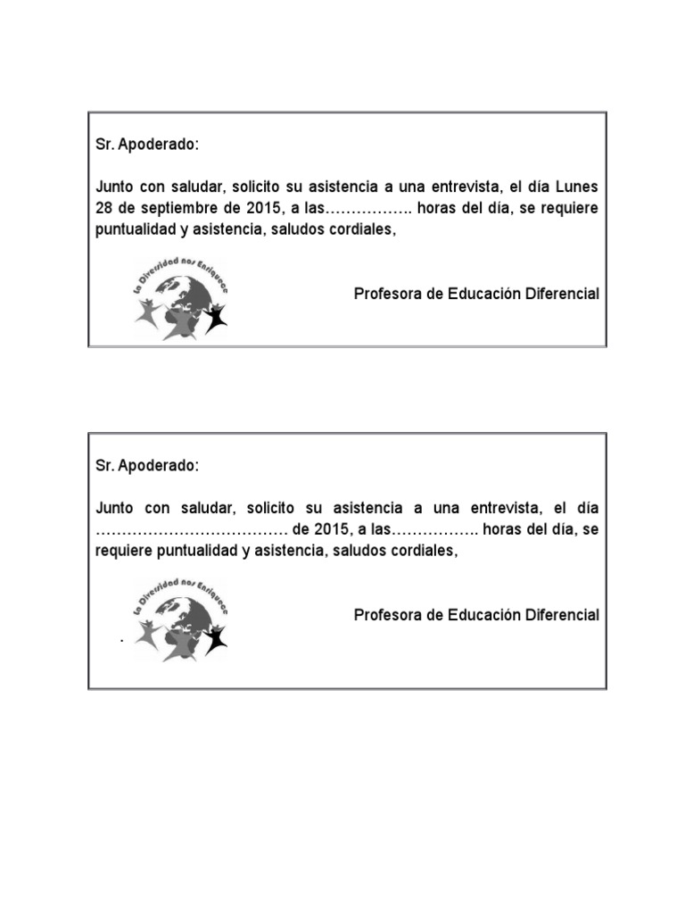 Citación A Entrevista Apoderado | PDF