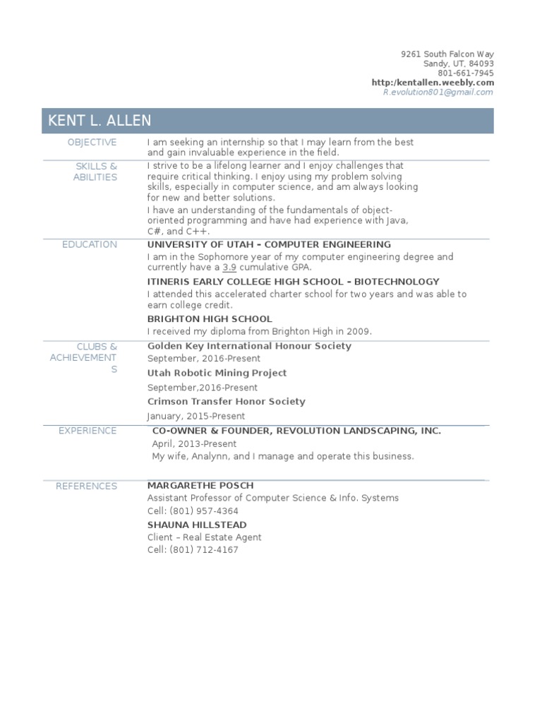 Kent Allen Google Resume 2016 | PDF | Career & Growth