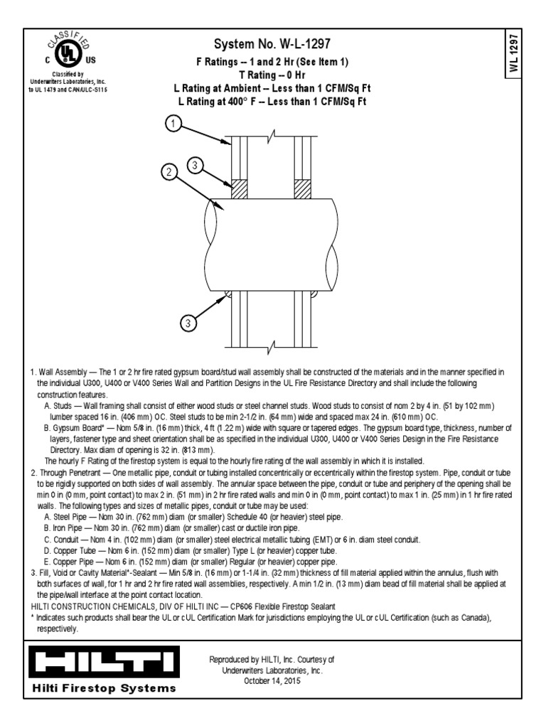 W L 1297 | PDF | Drywall | Pipe (Fluid Conveyance)