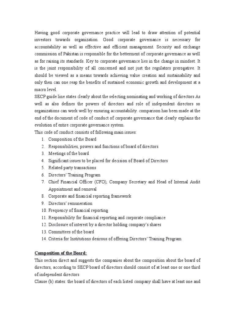 Composition of The Board | PDF