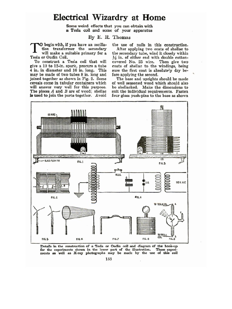 Oudin /Tesla Coil - Popular Science Jan 1918