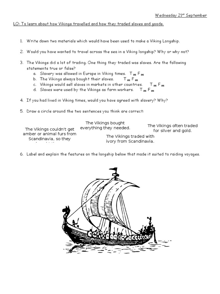 Viking Trade and Longship Activities | PDF