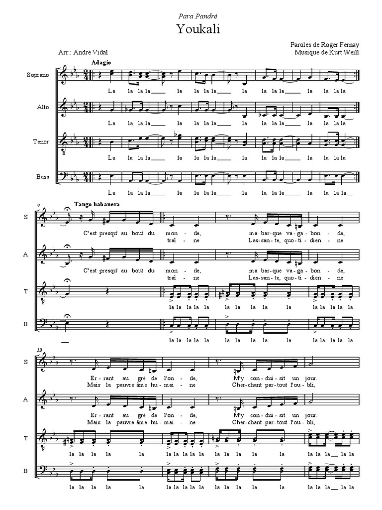Kurt Weill Youkali | PDF | Éléments de la musique