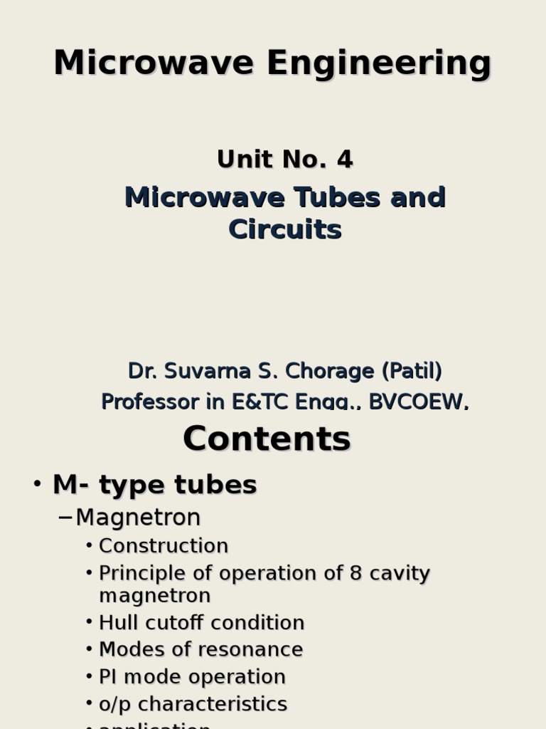 Microwave Tubes | PDF | Microwave | Vacuum Tube