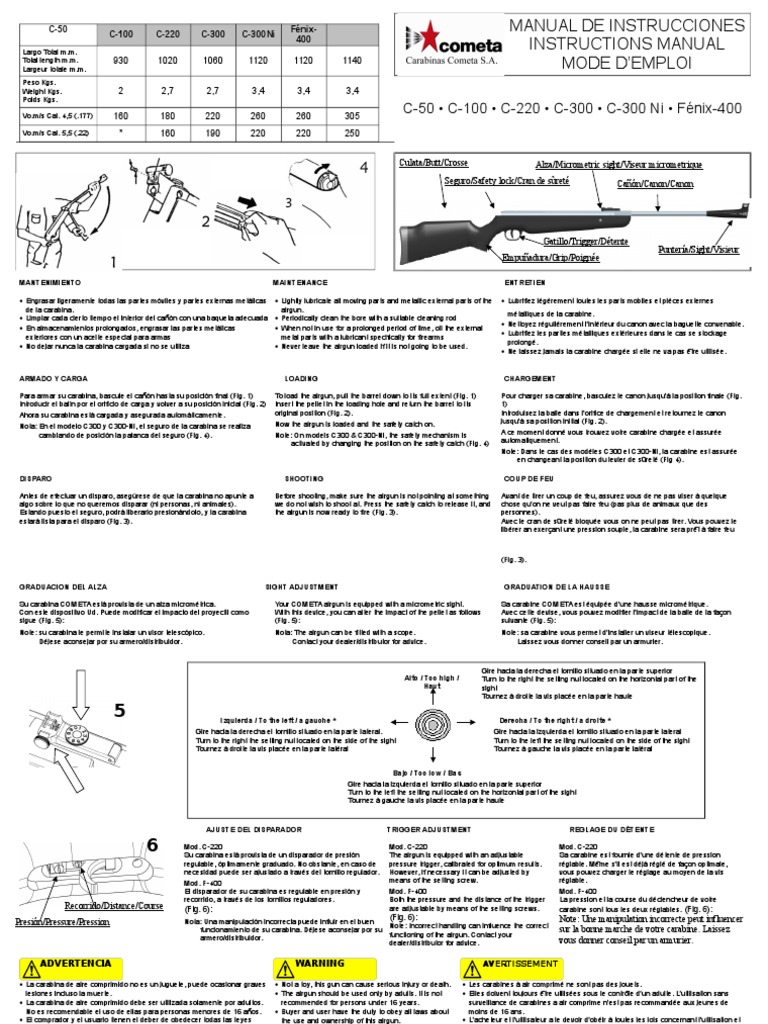 Cometa 300 User Guide | PDF | Proyectiles | Armas de proyectiles