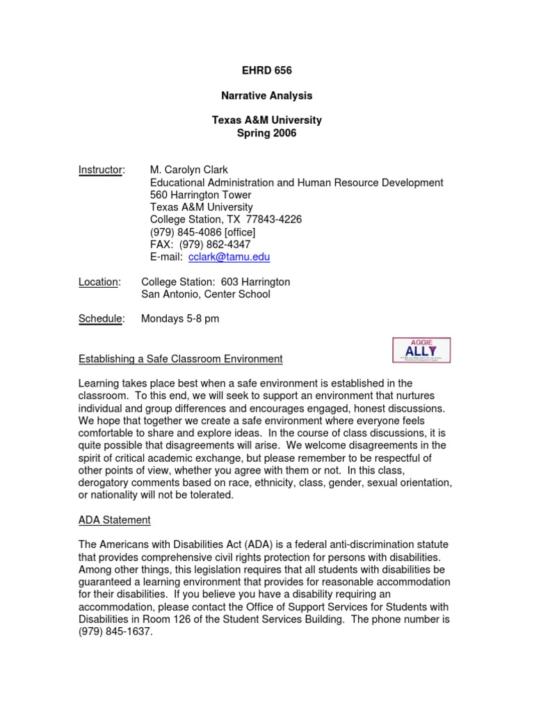 Narrative Analysis Syllabus | PDF | Plagiarism | Narrative