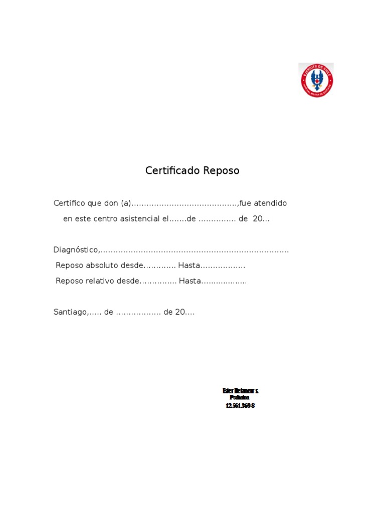 Certificado Reposo | PDF