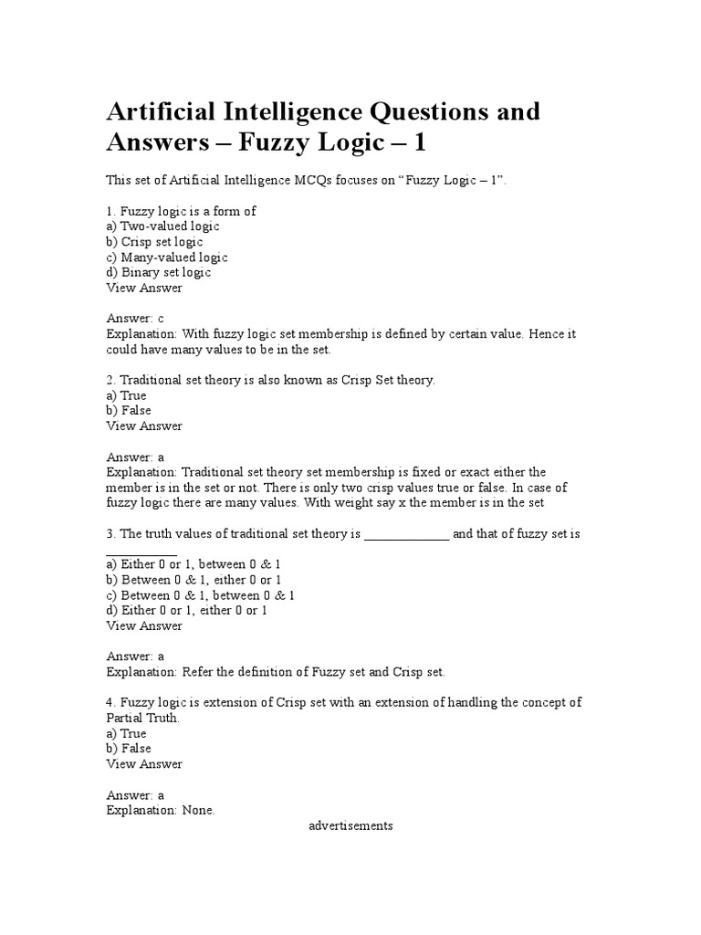 Soft Computing MCQ | Download Free PDF | Fuzzy Logic | Artificial Neural Network