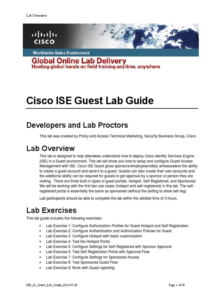 ISE Lab For Guest Services | PDF | Computer Network | Virtual Machine