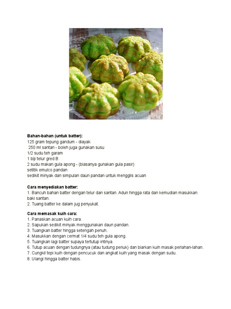 Kueh Cara Gula Apong | PDF