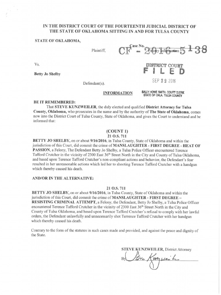 Shelby Charging Document | PDF | Legal Procedure | Civil Procedure