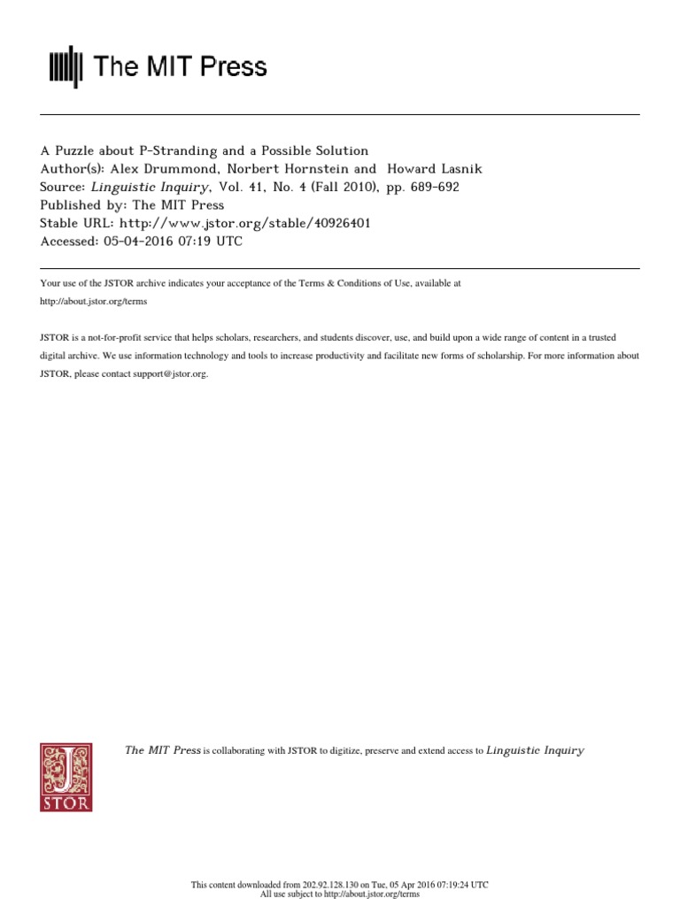 Squib Sample | PDF | Syntax | Linguistics