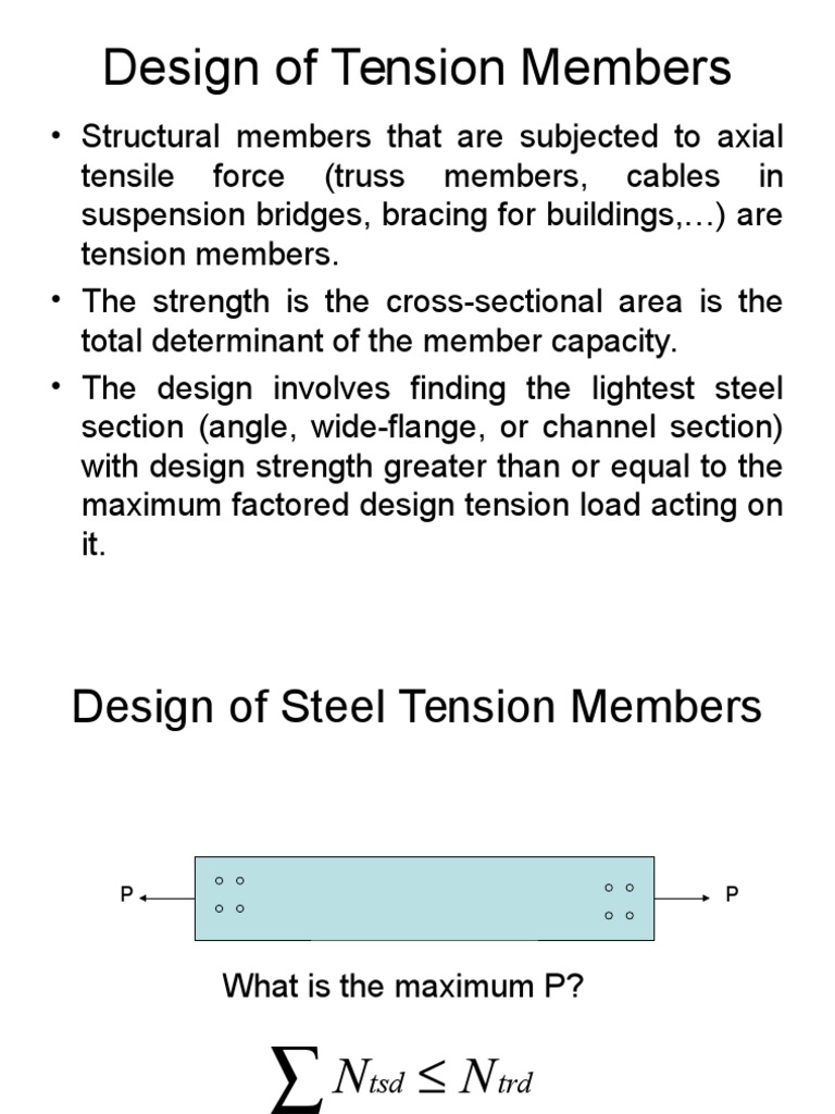 Steel Tension Member Design Guide | PDF | Strength Of Materials ...
