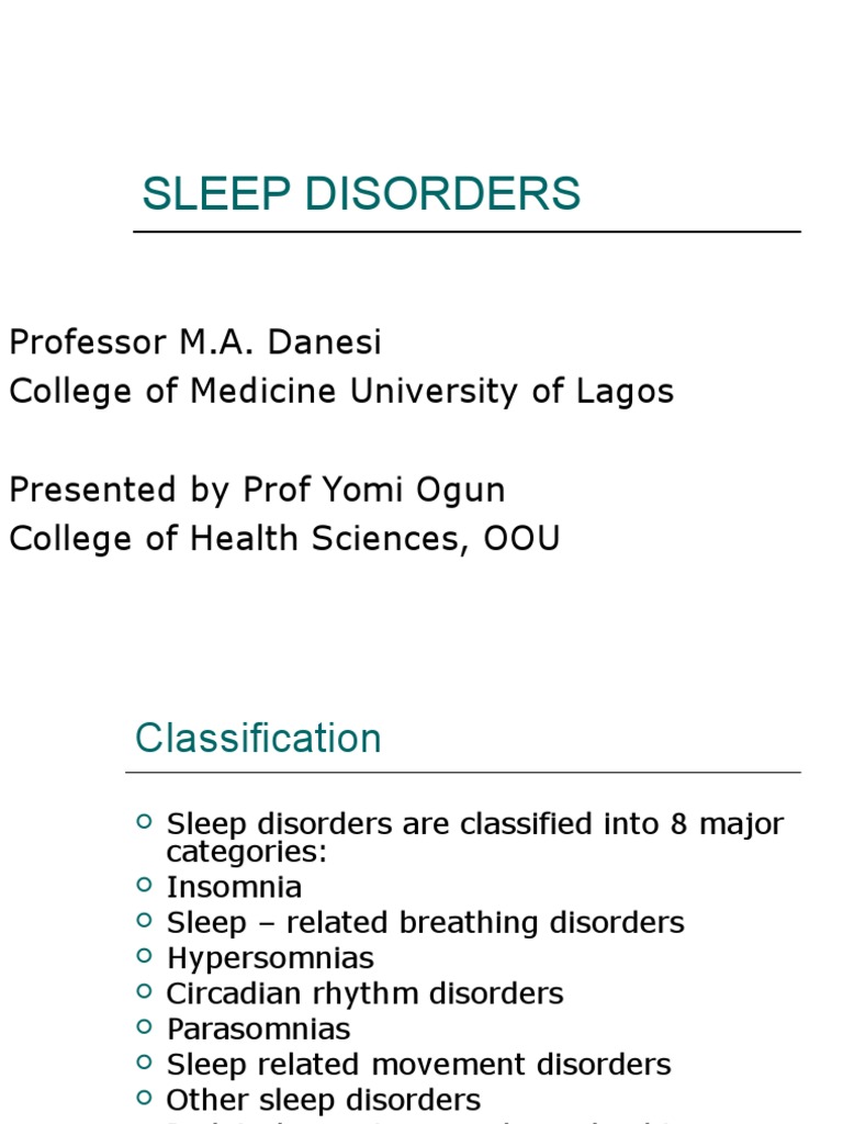Sleep Disorders | PDF | Insomnia | Benzodiazepine