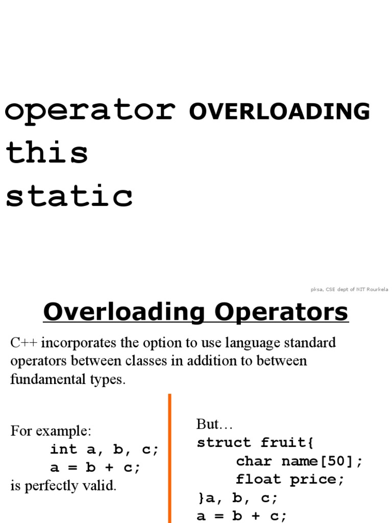 OperatorOverloading | PDF | Method (Computer Programming) | Class (Computer Programming)