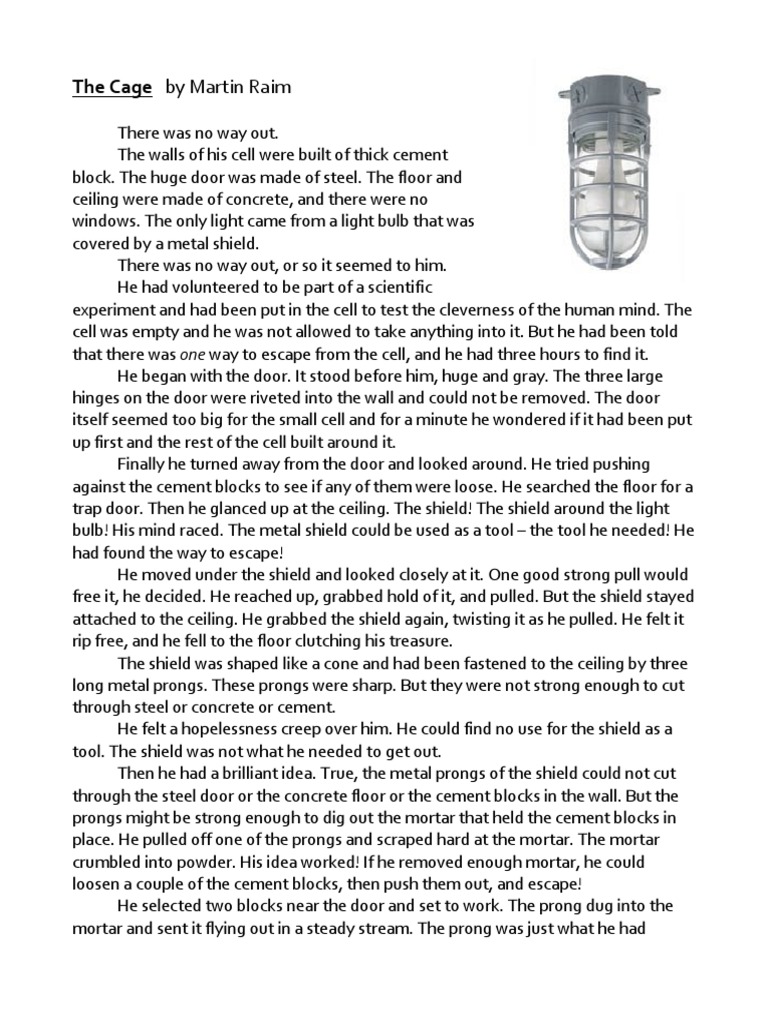 The Cage by Martin Raim | PDF | Mortar (Masonry) | Leisure