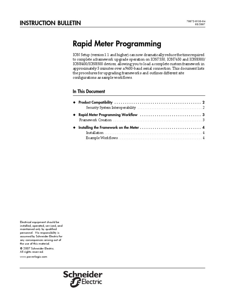 Rapid Meter Programming: Instruction Bulletin | Download Free PDF | Tab ...