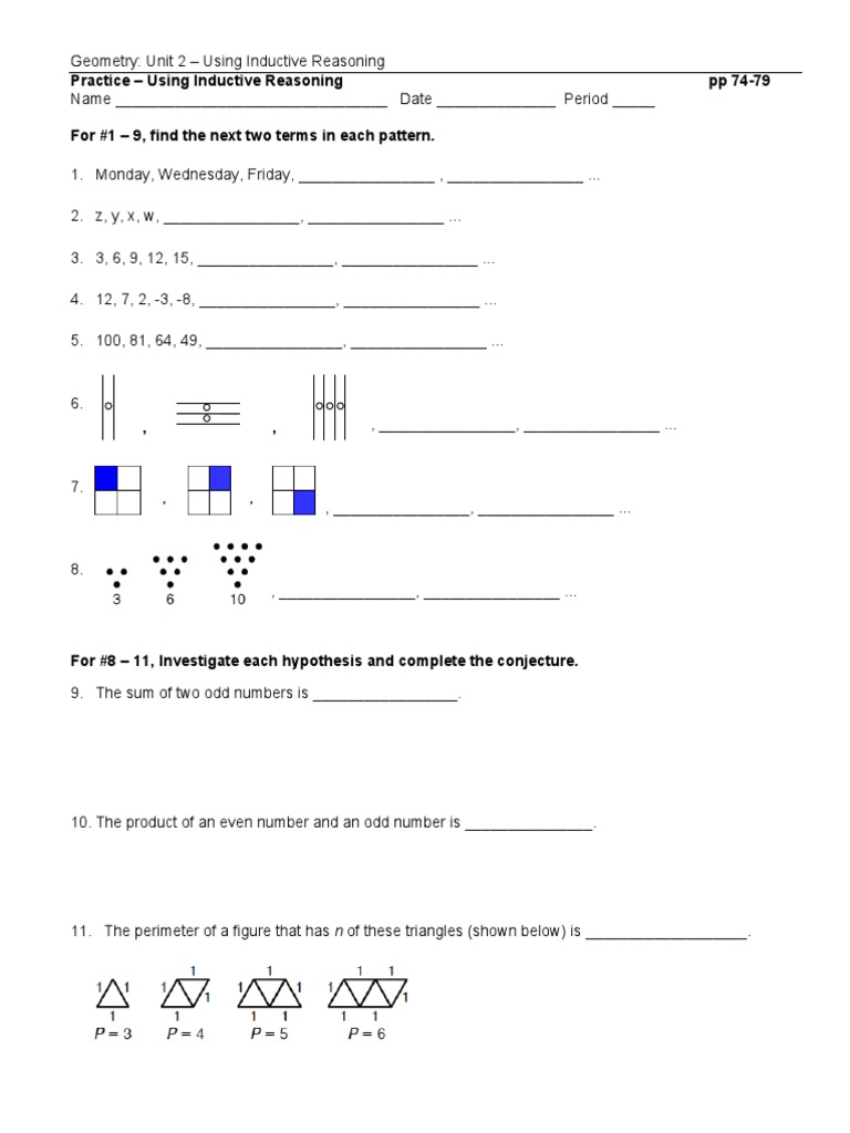 Inductive Reasoning in Geometry Practice | PDF | Teaching Methods ...