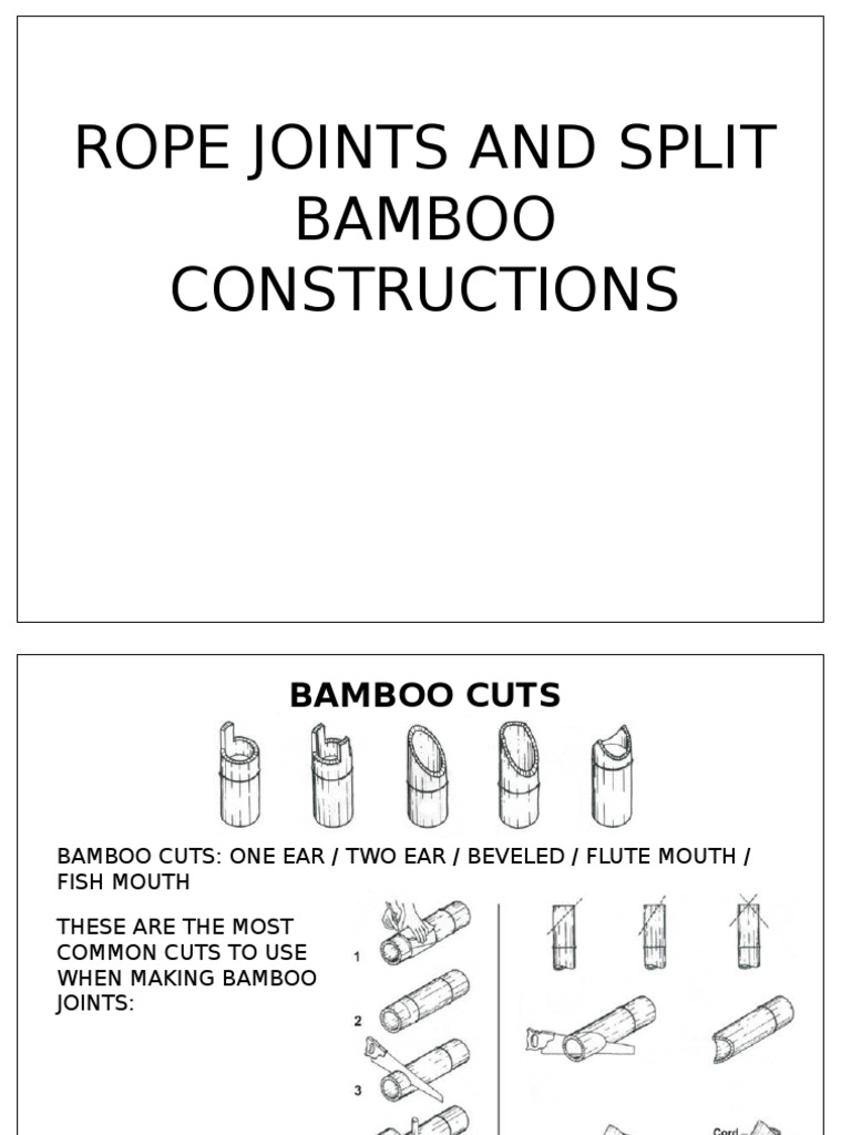 Rope Joints and Split Bamboo Constructions | PDF | Scaffolding | Nature