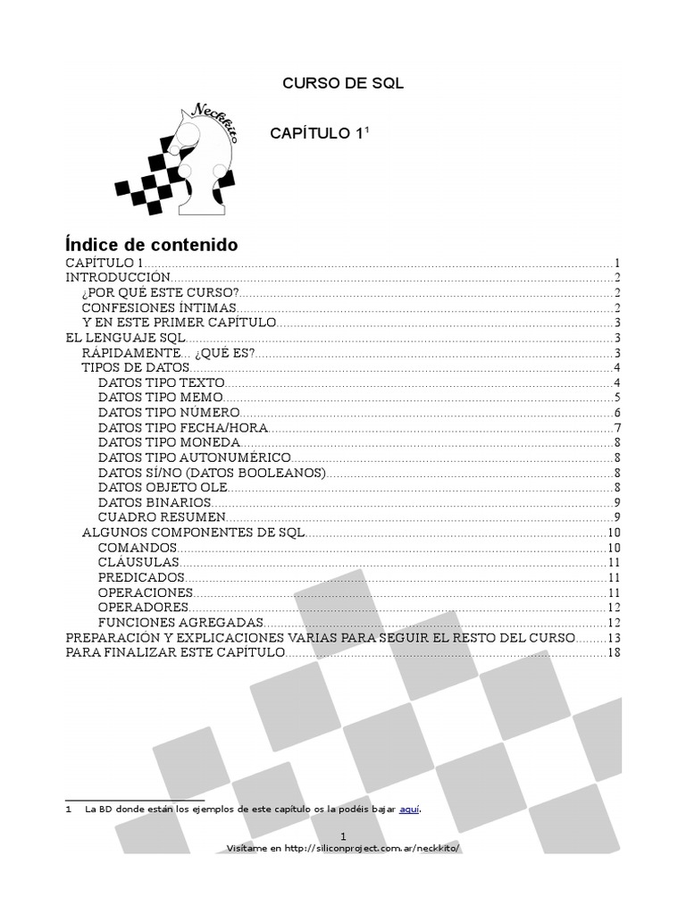 SQL01 PDF | PDF | SQL | Tabla (base de datos)