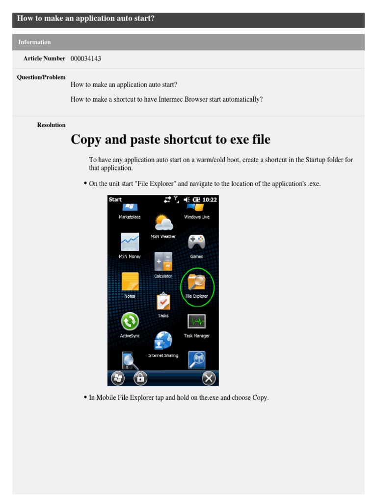 Copy and Paste Shortcut To Exe File: How To Make An Application Auto ...
